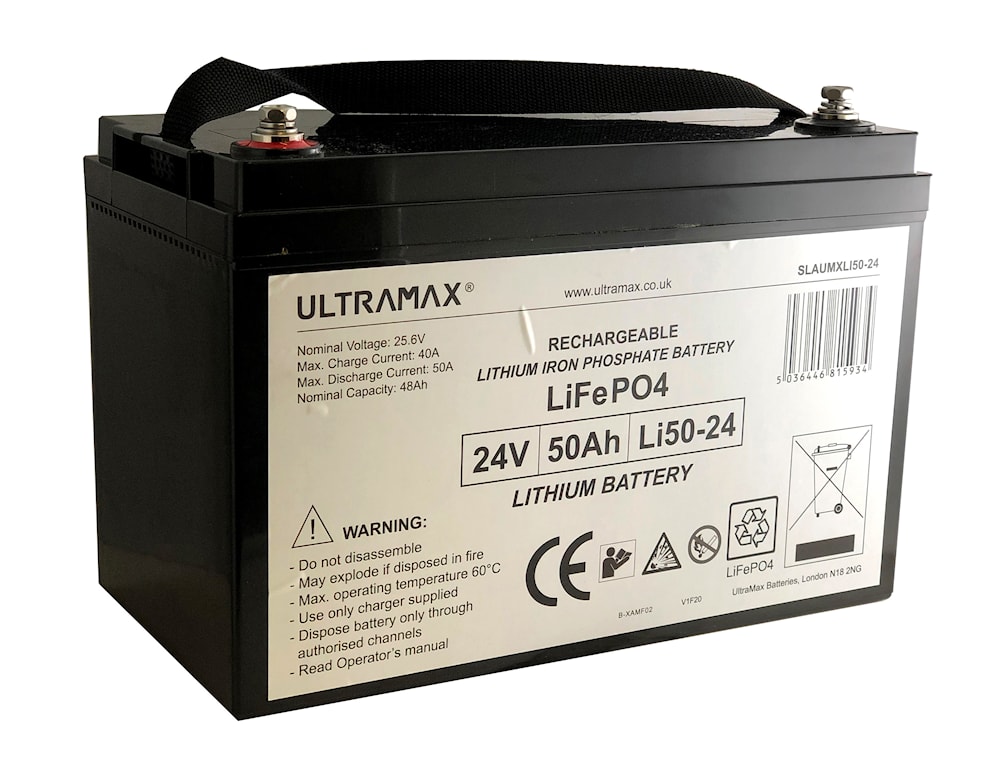 Ultramax LiFePO4 akku 24V 50Ah. IP65. Paino:11,5kg - IS-Tarvike.fi ...